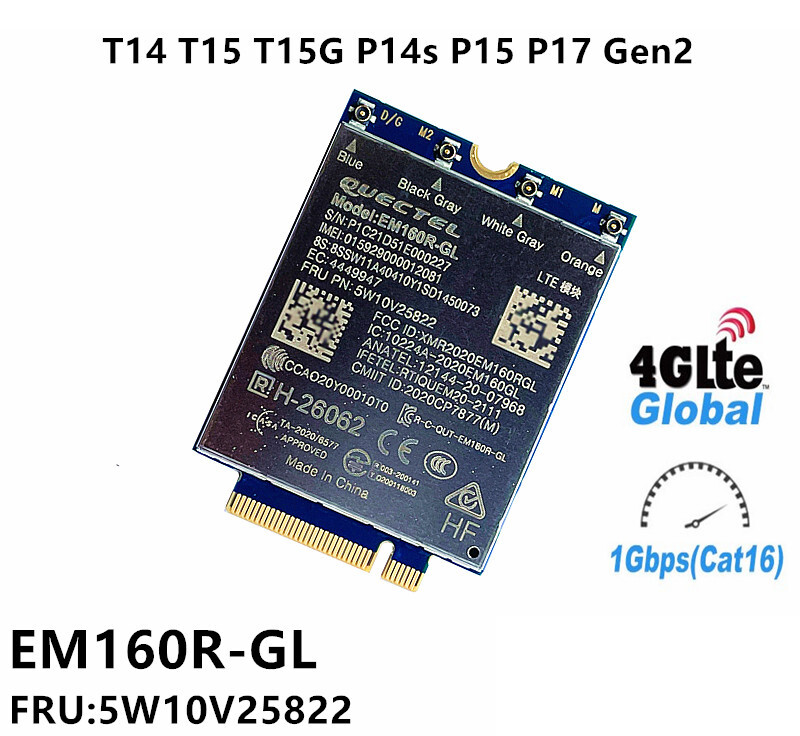 For ThinkPad T14 P14s T15 P15s P15 P17 /Gen 2 EM160R-GL 4G Module ...
