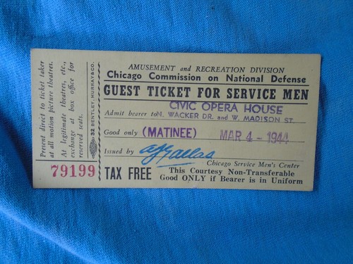 Chicago Commission on National Defeense, Opera House ticket | eBay