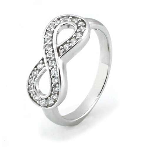 Genuine 925 Sterling Silver Infinity Cubic Zirconia Ring Size 4-10 | eBay