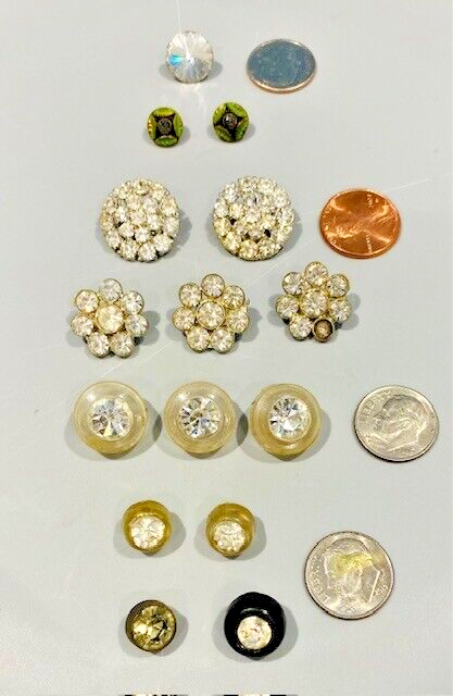 Vintage Rhinestone Buttons - Lot of 15 Buttons | eBay