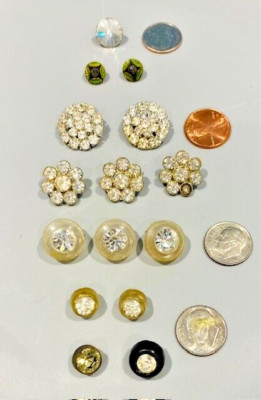 Vintage Rhinestone Buttons - Lot of 15 Buttons | eBay