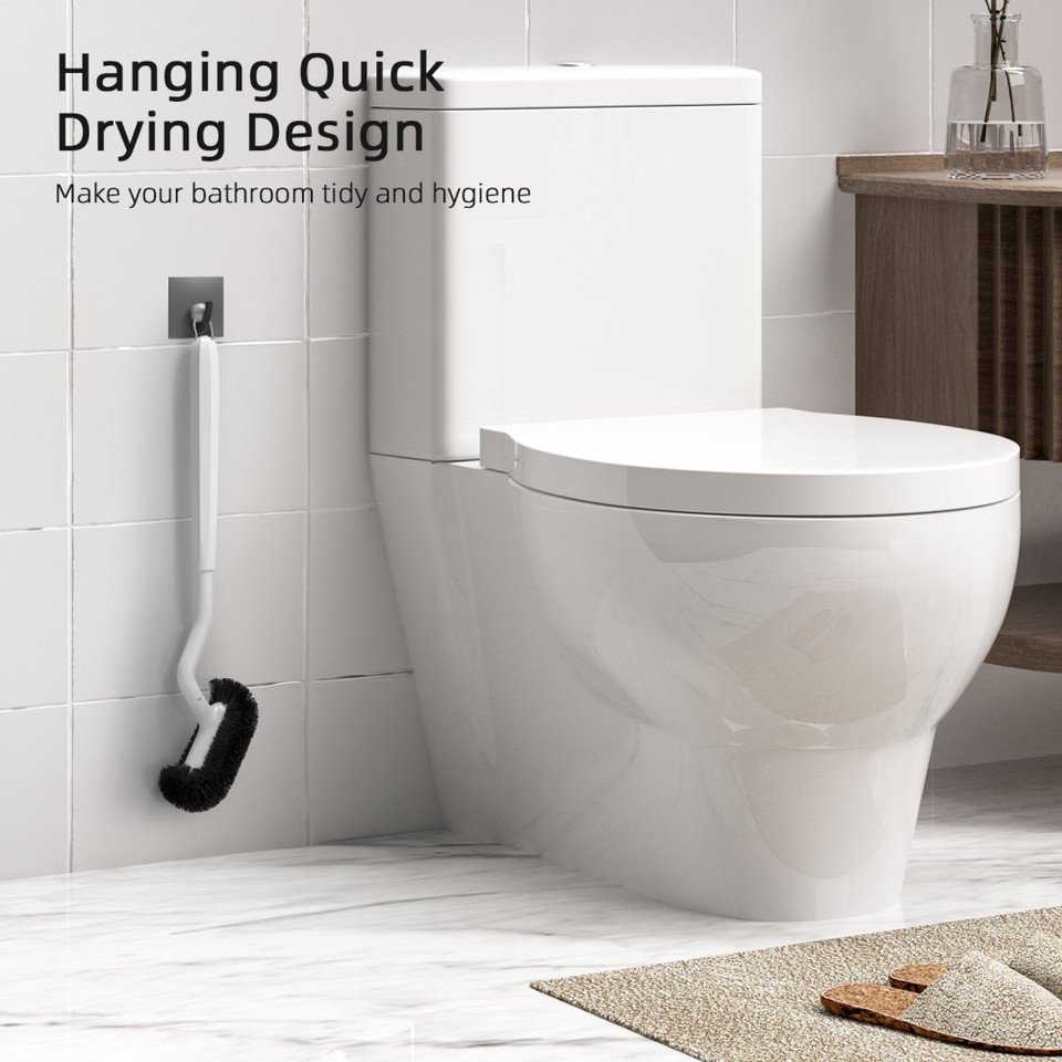 Bathroom Scrub Brush Toilet Curved Commode Cleaning Hamitor Bowl ...