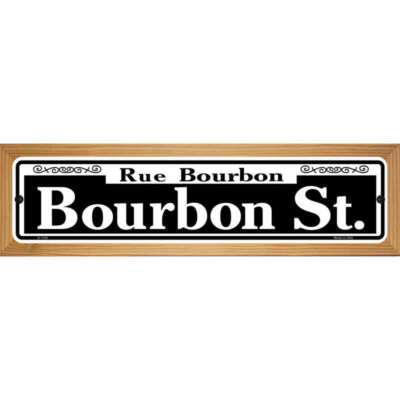 Bourbon Street Novelty Wood Mounted Small Metal Street Sign WB-K-1106 ...