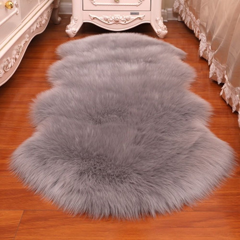 Fluffy Shaggy Long Hair Carpet Soft Rugs Faux Fur Bedroom Mats ...