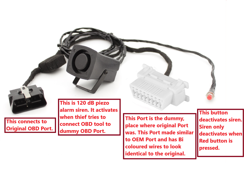 For TOYOTA Dummy OBD2 Port DUMMY OBD ALARM SIREN Anti Theft Security ...