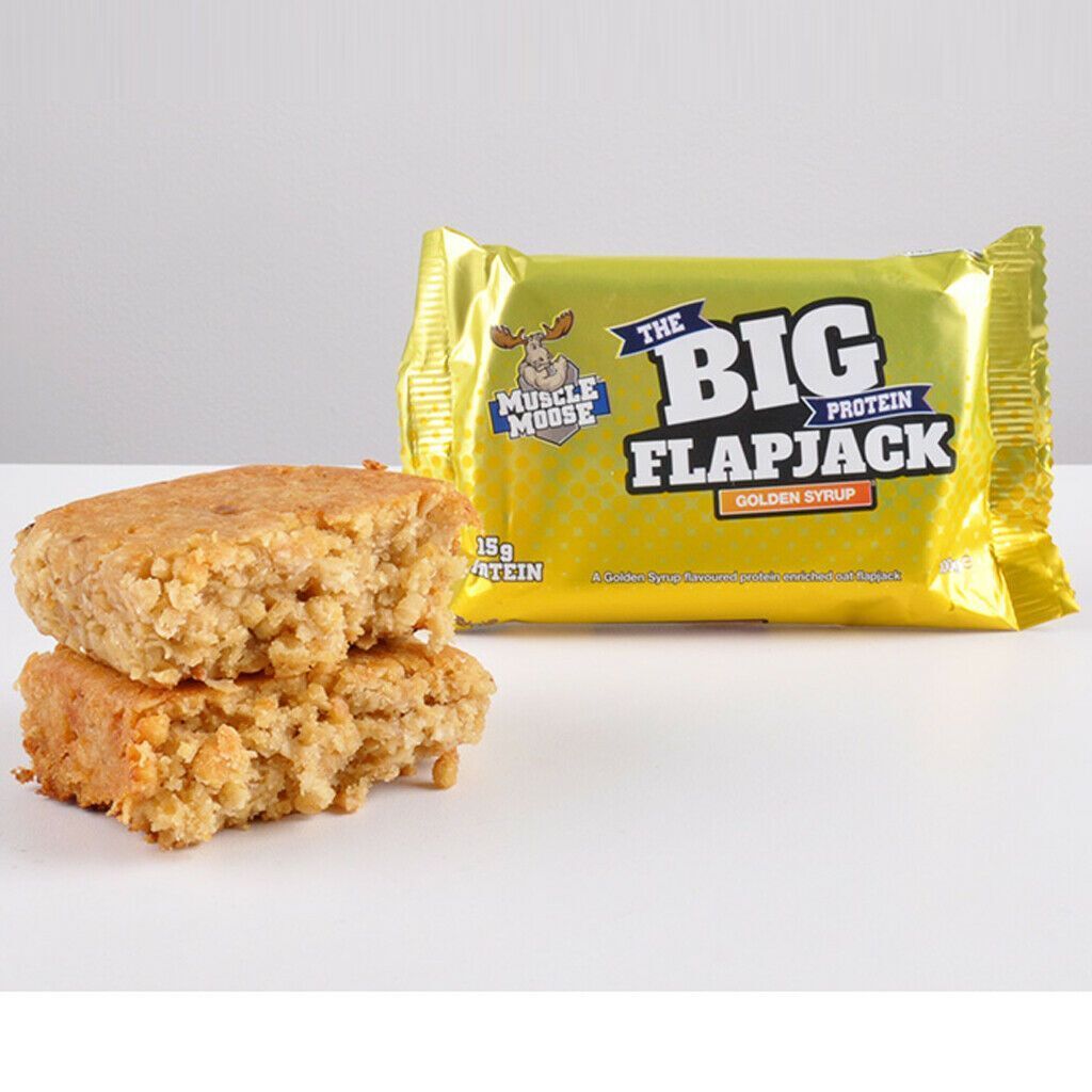 Muscle Moose Big Protein Bar Flapjack Snack 12x100g Low Sugar Flapjacks ...