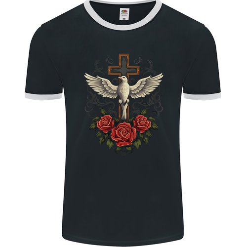 Colombe De Redemption Croix Gothique Fleurs Art Gothique Hommes Ringer ...