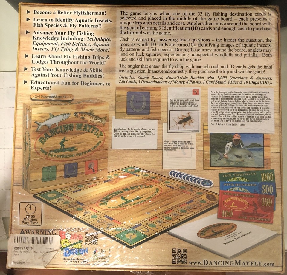 Dancing Mayfly Fishing Camp Education Outdoors Family Trivia Board Game ...