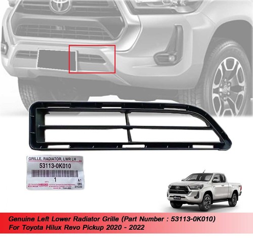 Left Lower Radiator Grille 53113-0K010 Fit Toyota Hilux Revo 2020 2021 ...