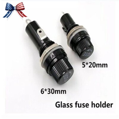 Panel Mount Screw Cap Fuse Holder Case Glass Tube Fuses 5x20mm 6*30mm 5 ...