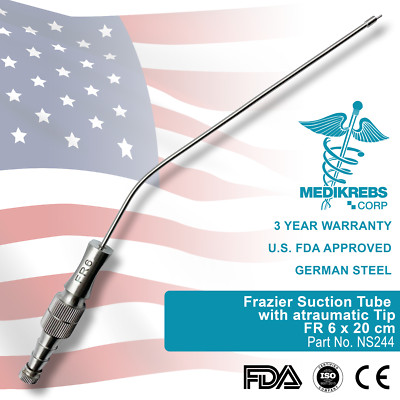Frazier Suction Tube with atraumatic Tip FR 6 x 20 cm Surgical ...
