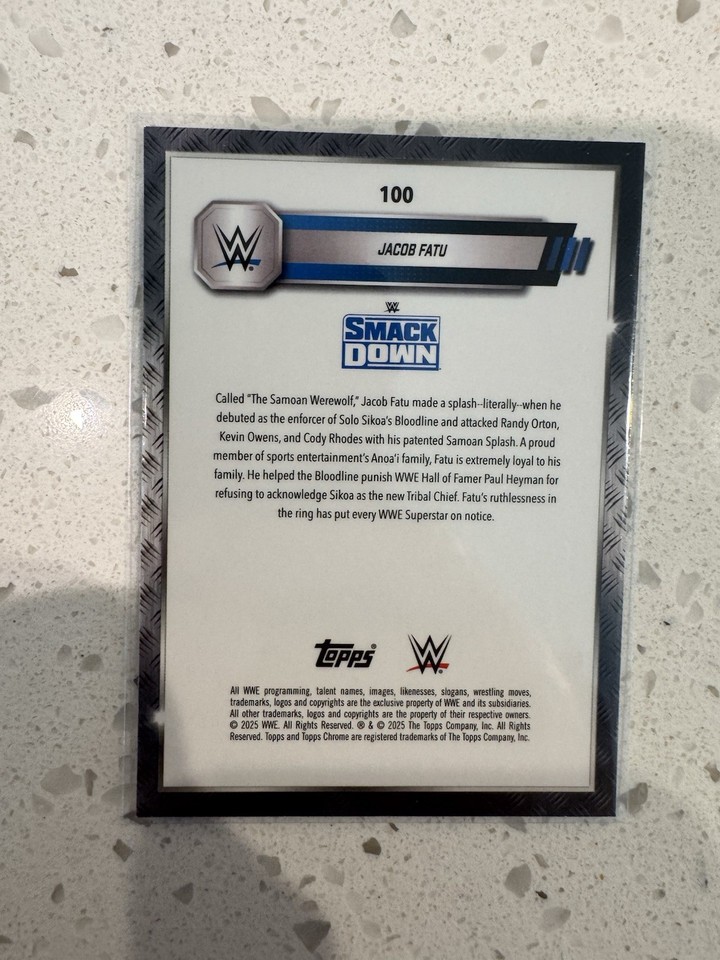 Jacob Fatu Sepia 2025 TOPPS CHROME WWE #100 | eBay