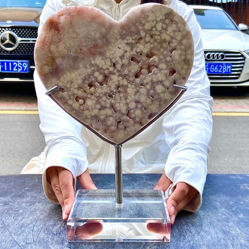 4.12LB Natural Pink Amethyst Jasper Quartz Agate Crystal Sliced Rough ...