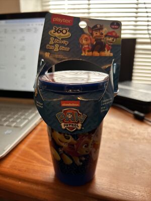 Playtex 360 Degree Spoutless Cup, Paw Patrol, Blue, Stage 2, 12M+ 10 oz ...