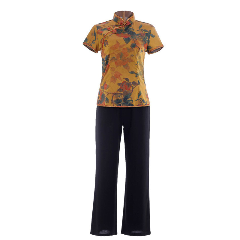 Chinese Traditional Silk Shirt Women Summer Tops Lady Slim High Neck ...