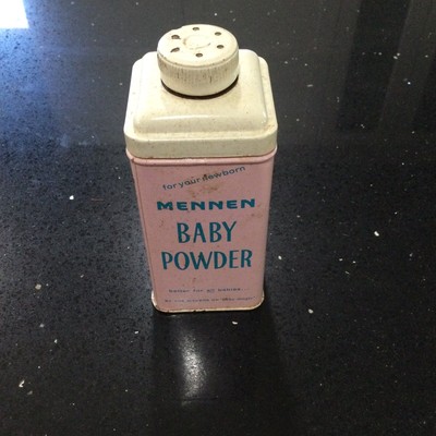 Vintage Mennen Pink Baby Powder Talc 6" Tin Container Makers of Baby ...