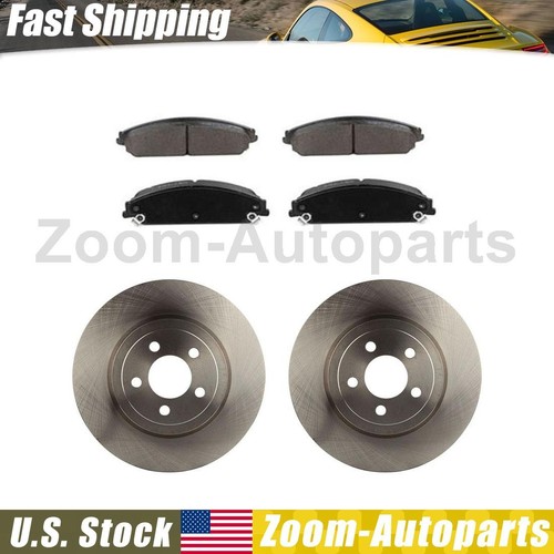 Front Disc Brake Rotors + Ceramic Brake Pads for 2009-2019 Dodge ...