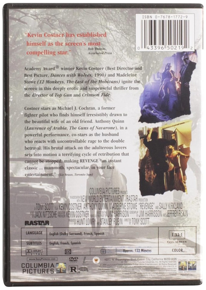 Revenge (DVD) Kevin Costner Anthony Quinn Madeleine Stowe Sally ...