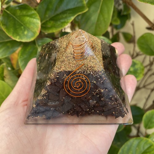Large Orgonite Pyramid with Quartz Generator "Hematite" Hand Made | eBay Australia