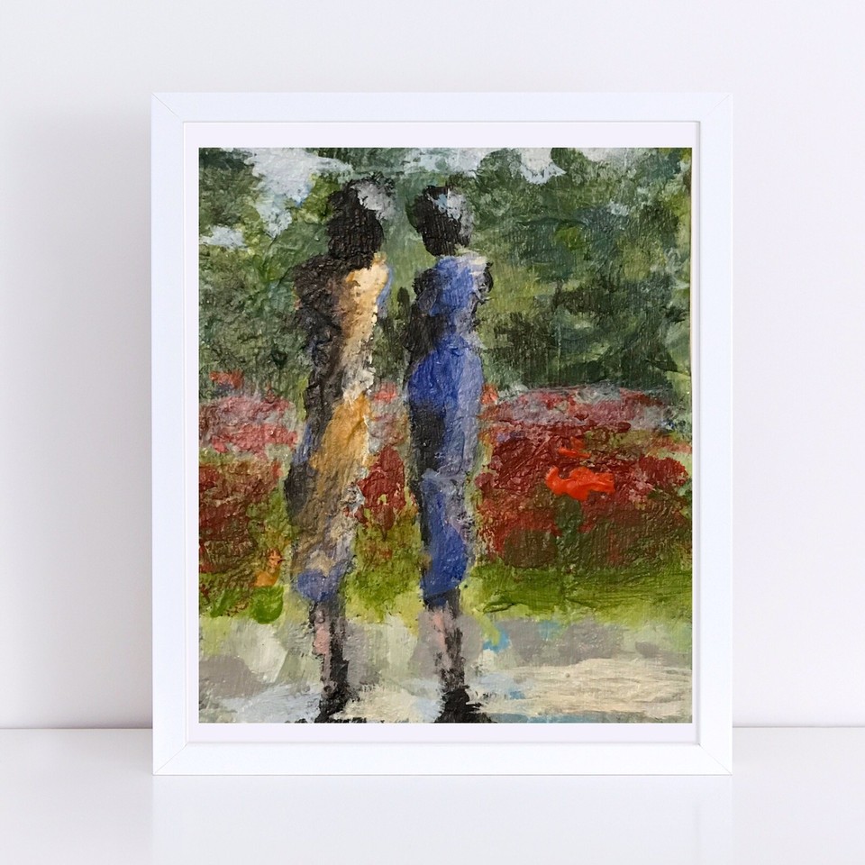 ACEO ATC Signed Art Print “In The Park I” Figures Artist Trading Card ...