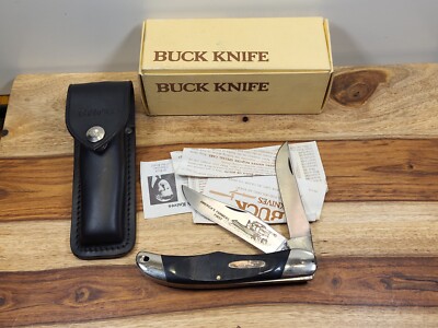 1970s BUCK (317) 2 BLD/BLACK "AMERICAS FARMERS" TRAIL BLAZER KNIFE W ...