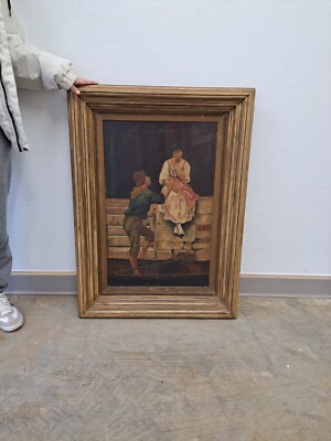 Large Antique JACQUES WILLETT Oil on Canvas Painting Museum Piece | eBay