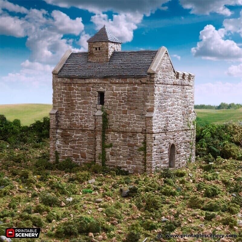 Medieval Stone Castle Norman Stone Keep, Terrain for Tabletop Games ...
