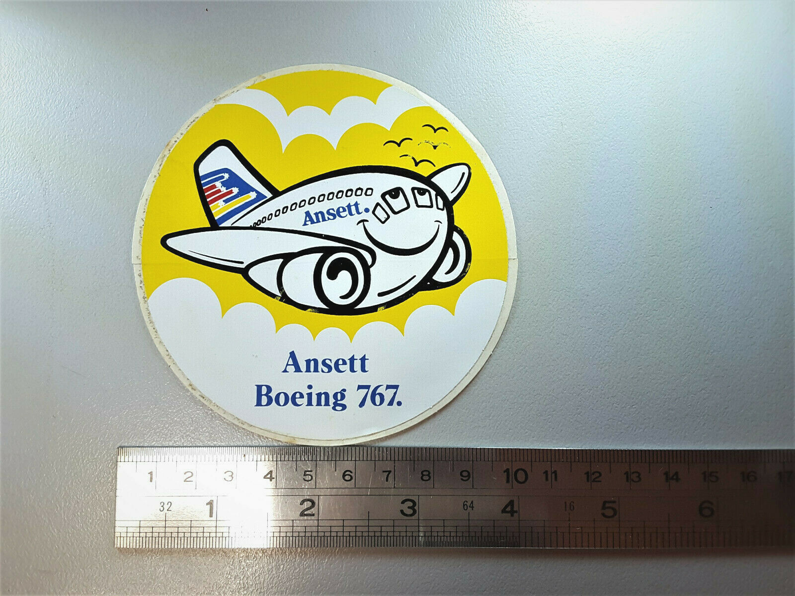 Vintage Aus Ansett Boeing 767 airplane vinyl bumper window car decal ...