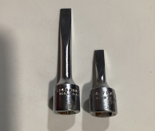 VINTAGE PROTO #5240 and #5246 3/8" DRIVE FLAT BLADE SCREWDRIVERS MADE ...
