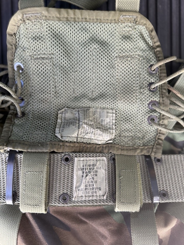 USGI Enhanced Load Bearing Vest LBV Woodland CAMO M81 Tactical LBV88 ...