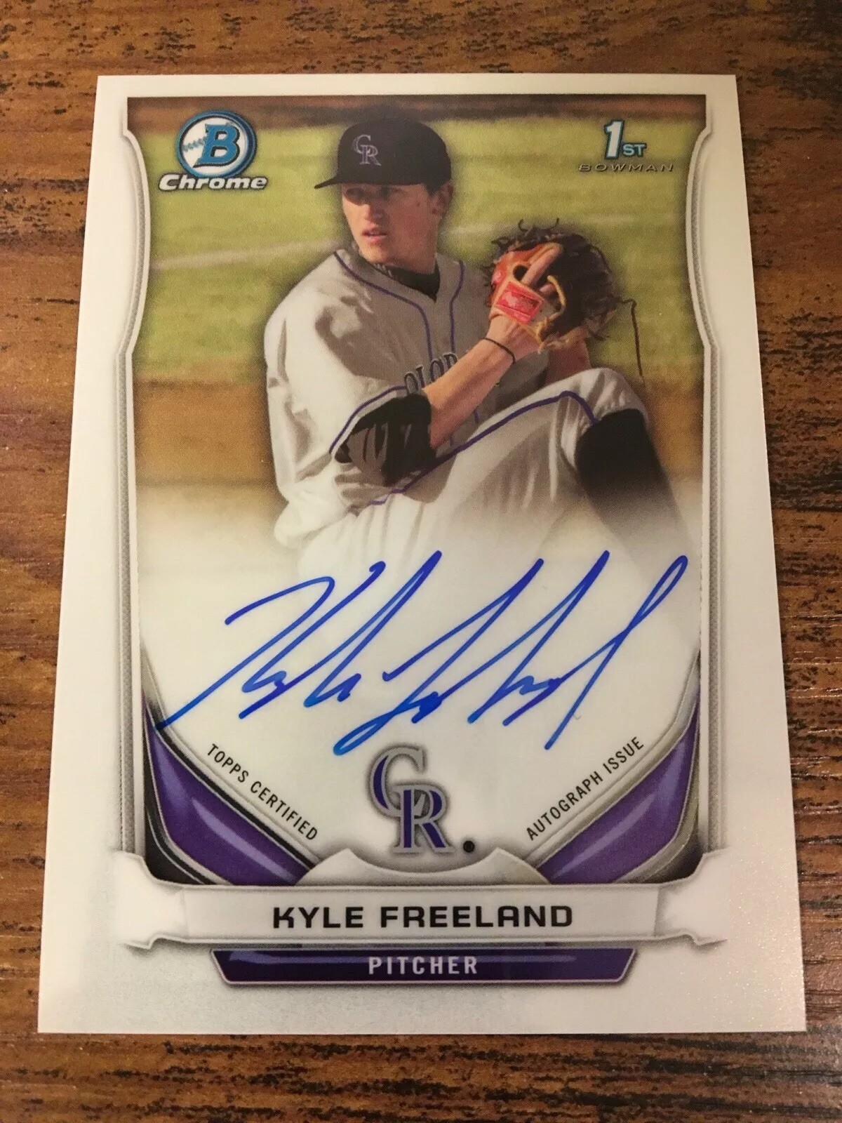 KYLE FREELAND 2014 Bowman Chrome Draft AUTO ROOKIE RC Rockies ACE | eBay