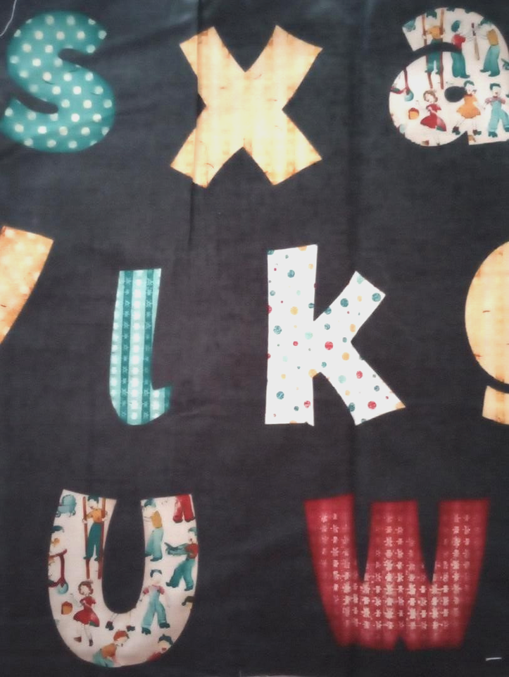 alphabet vintage letter fun fabric length piece 18 x 10 inch 18 letters ...