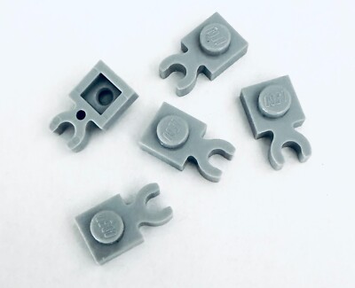 🧱 LEGO 5 New Light Bluish Gray Plates 1x1 Open O Clip Vertical Grip ...