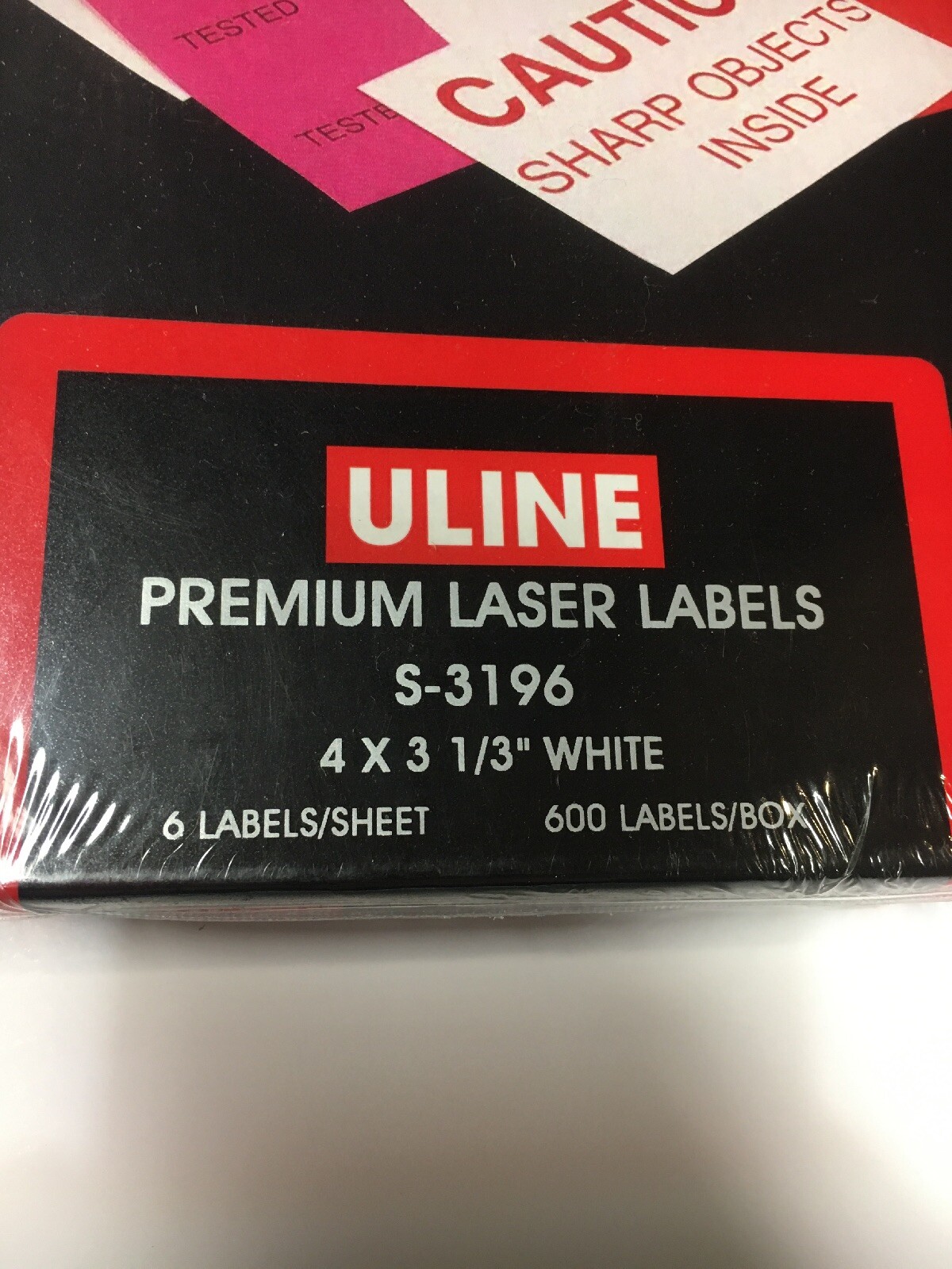 Uline Premium Laser Labels S-3196 4 X 3 1/3 White 6 Labels Sheet 600 ...