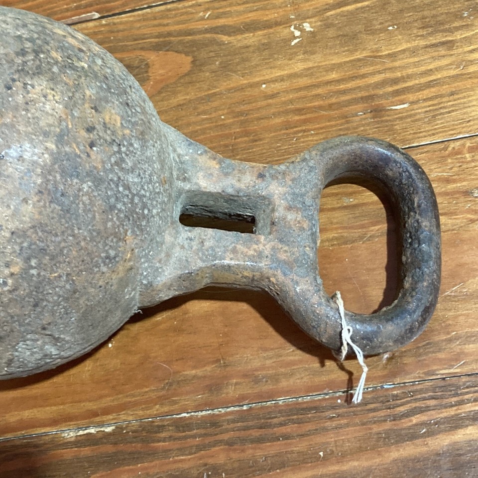 c1800s Cast Iron 50lb Chain Gang Prison Ball w Chain Slot & Handle Leg ...