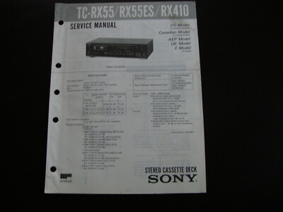 Original Service Manual Schaltplan Sony TC-RX55 RX55ES RX410 | eBay.de