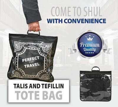 Tallit and Tefillin Travel.. Tote Bag Clear Front Rain Proof 40 x 40 cm ...