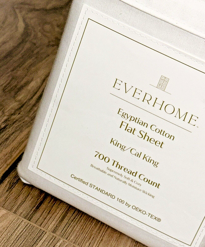 Everhome Egyptian Cotton Flat Sheet King - California King Bright White ...