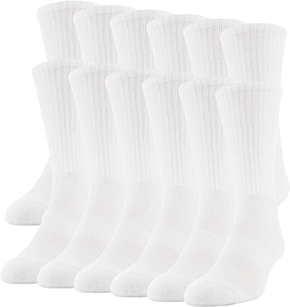 120 Pairs White Solid Color Sock Bulk Cotton Crew Sock Men Women ...