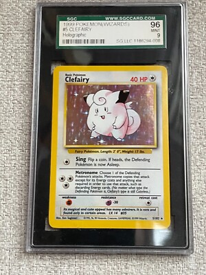 1999 POKEMON CLEFAIRY BASE SET #5/102 HOLO GRADED SGC 9 MINT | eBay