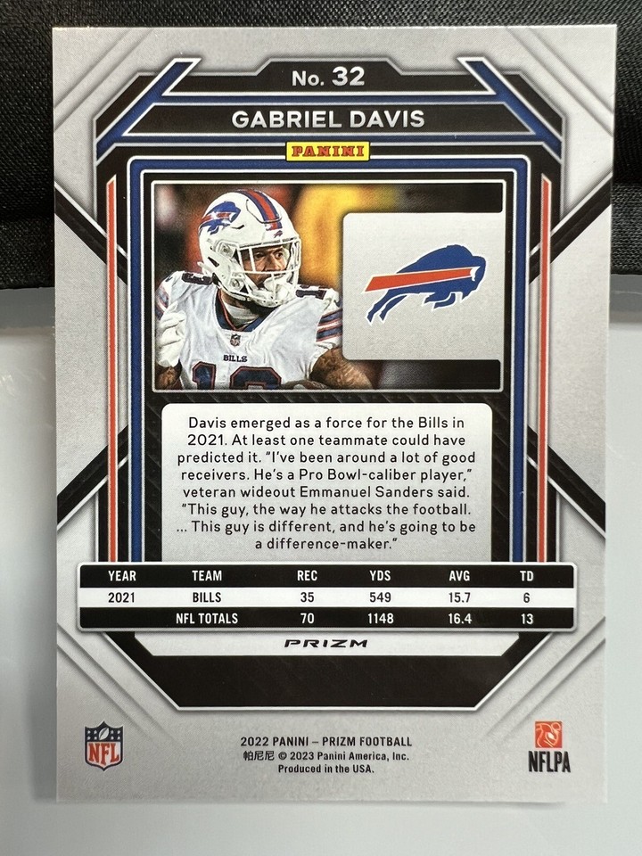 2022 Panini Prizm Red Sparkle SP Gabriel Davis #32 Sparkle Pack ...