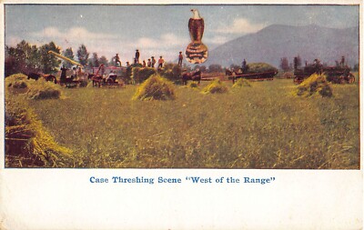 Case Threshing Scene ‘West Of The Range” Postcard | eBay