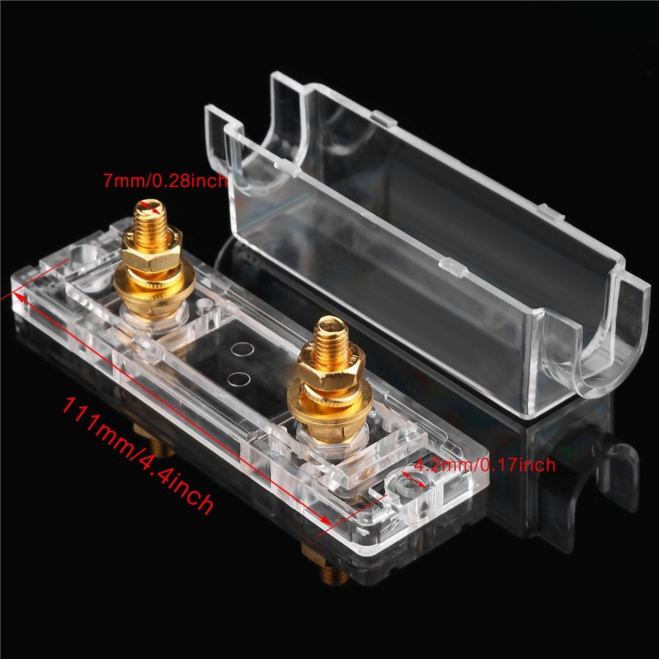 .Car ANL Fuse Holder Case Distribution Fuseholder 100A 400A Gauge Cable ...