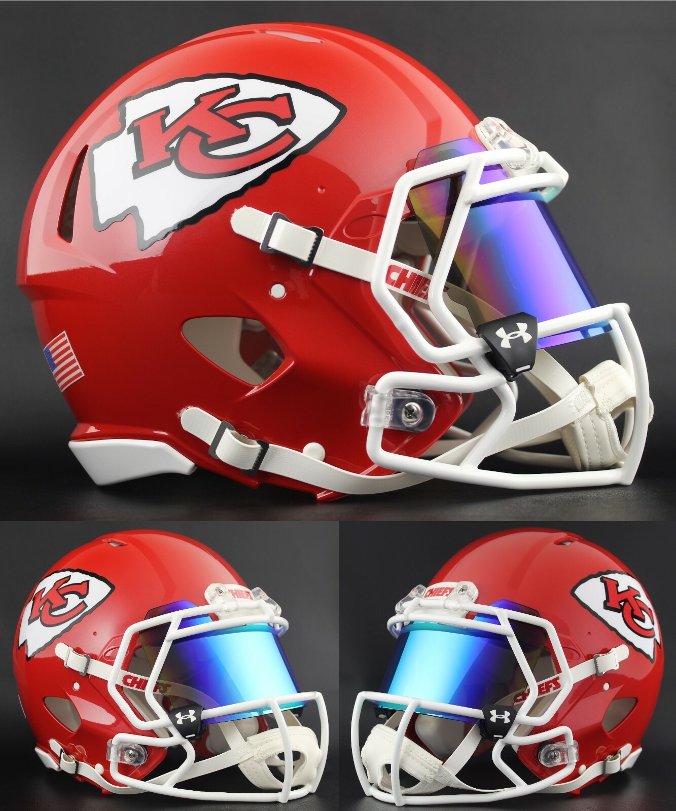 KANSAS CITY CHIEFS Authentic GAMEDAY Football Helmet w/ UNDER ARMOUR ...