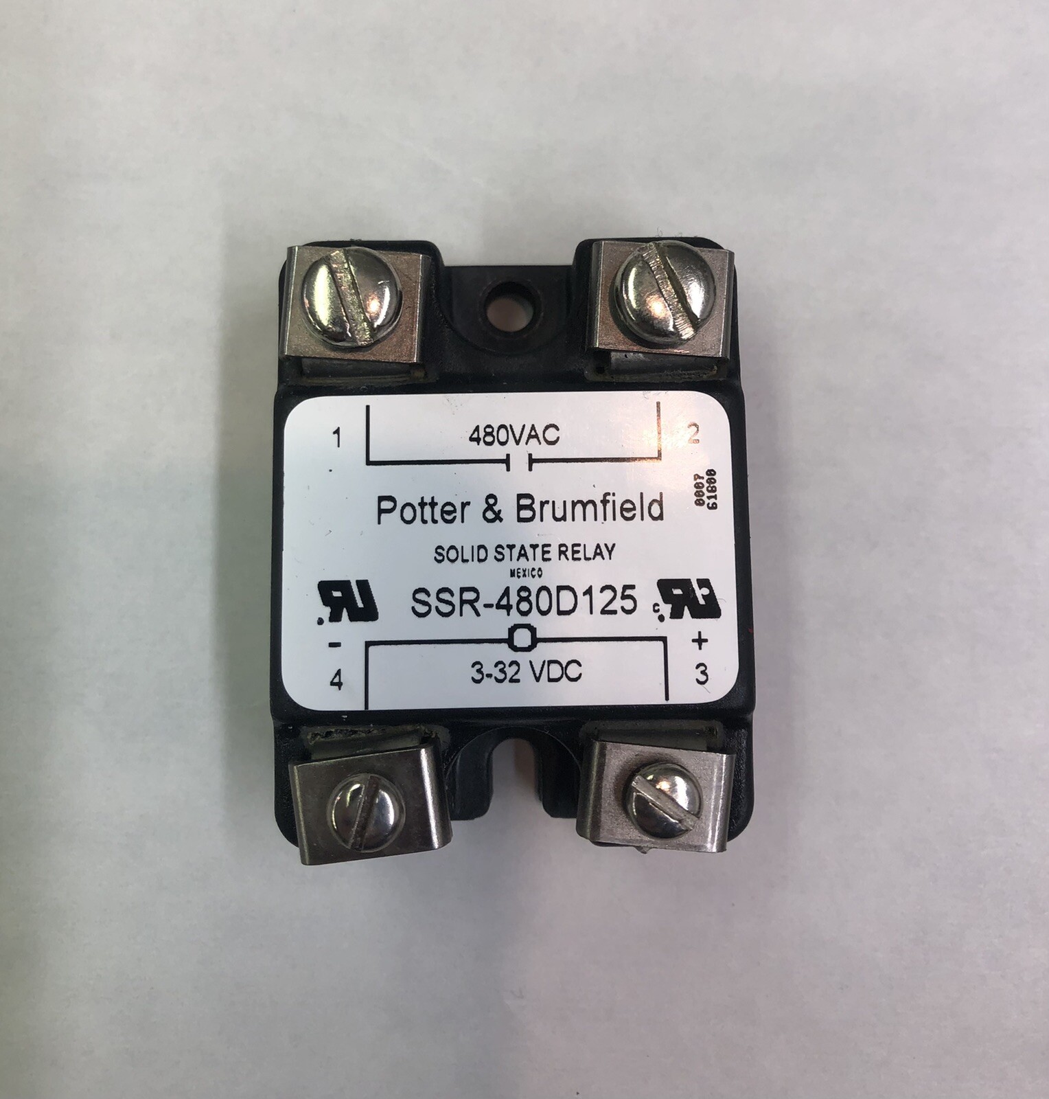 Potter & Brumfield SSR-480D125 125A 48-660VAC Solid State Relay 4-32VDC ...
