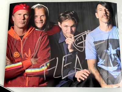 Red Hot Chili Peppers original hand signed autograph photo Flea, Chad ...