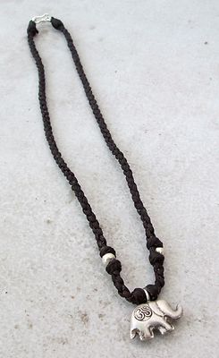 NiCe!! Hmong Hill Tribe Silver & Hemp Elephant Amulet Necklace Handmade ...