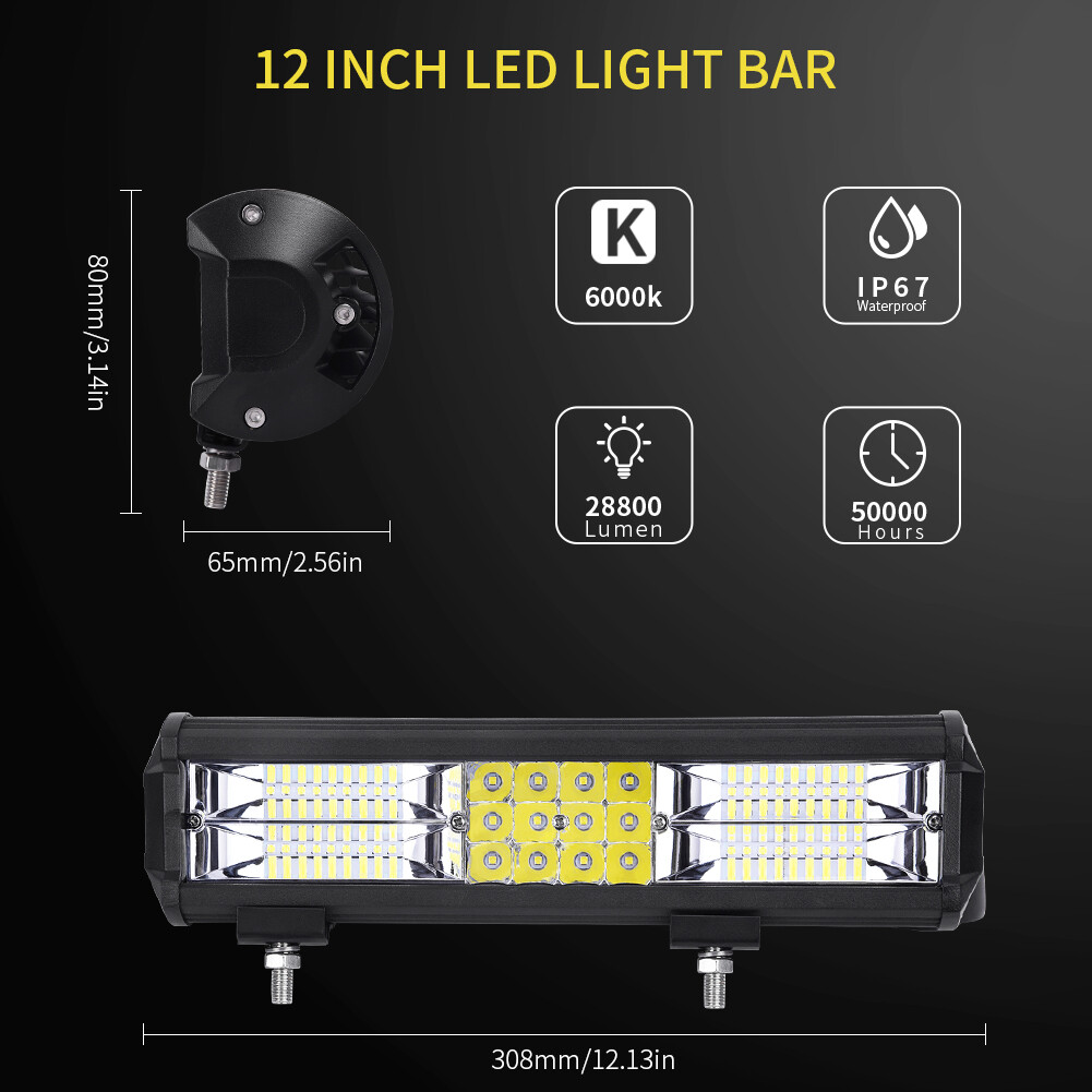 SUVs 12V 24V LED Work Light Bar Flood Spot Lights Driving Lamp Offroad ...