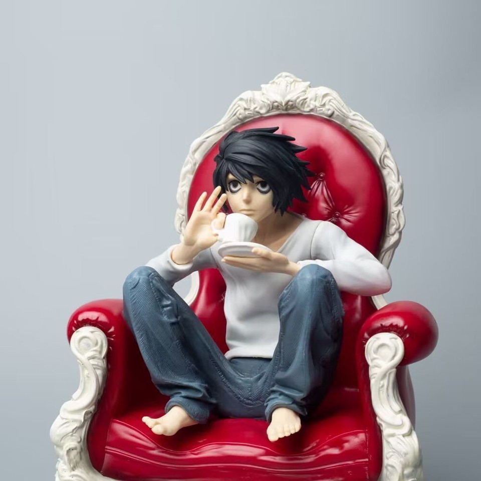 Anime DEATH NOTE L·Lawliet Action Figures PVC Sitting Posture Model Toy ...