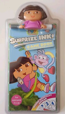 Dora The Explorer Surprise Ink Game Book W/ Clip Board Nick Jr. Vtg ...